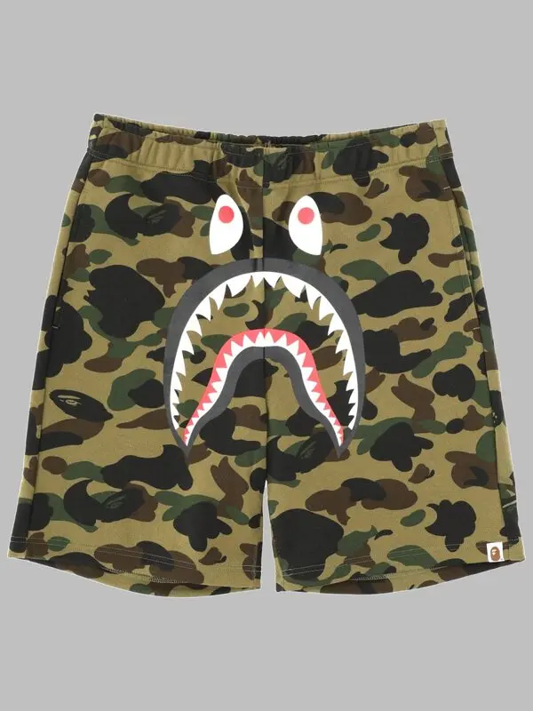 A BATHING APE 100% Cotton Graphic Shorts Made In Japan