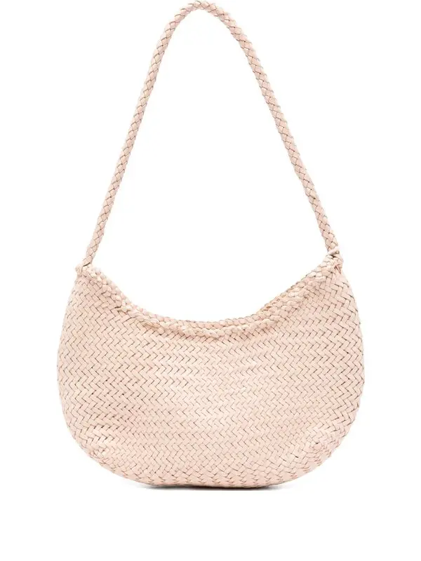 Dragon Diffusion Mini Woven Leather Shoulder Bag - Bianco