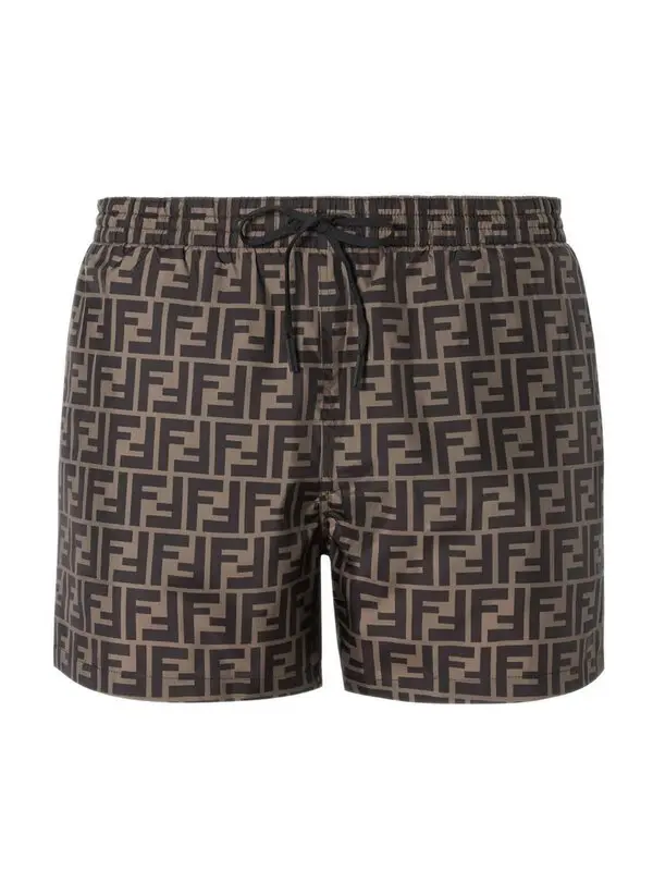 Fendi S Swim Trunks With Sophisticated Waist And Drawstring