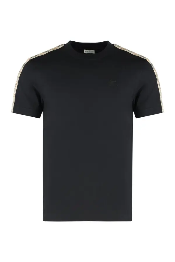 Burberry Tone-on-tone Logo Embroidered T-shirt - Black