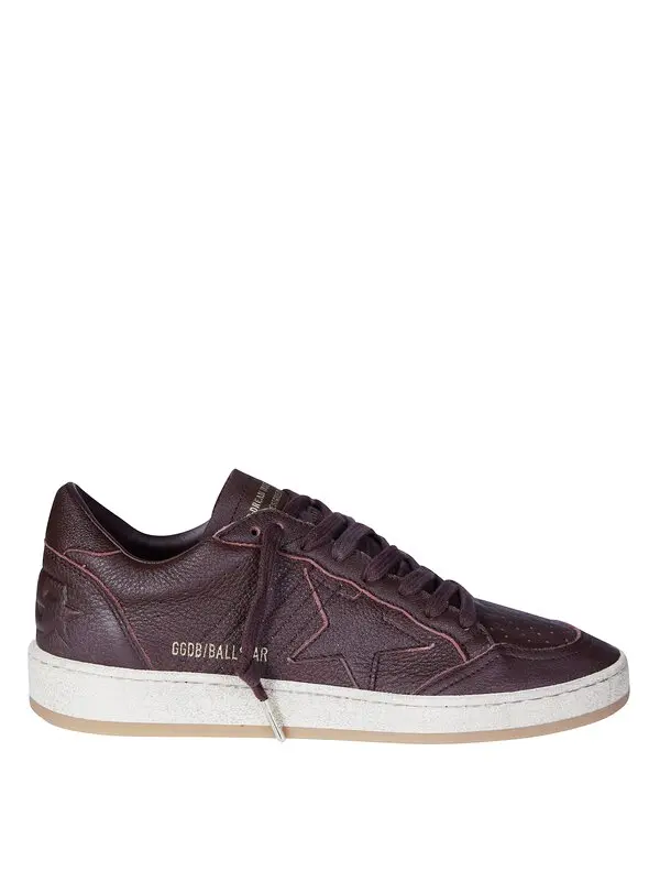 GOLDEN GOOSE Ball Star Leather Sneakers - Bordeaux