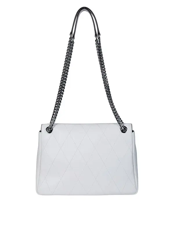 Tory Burch Quilted Leather Shoulder Handbag - Beige