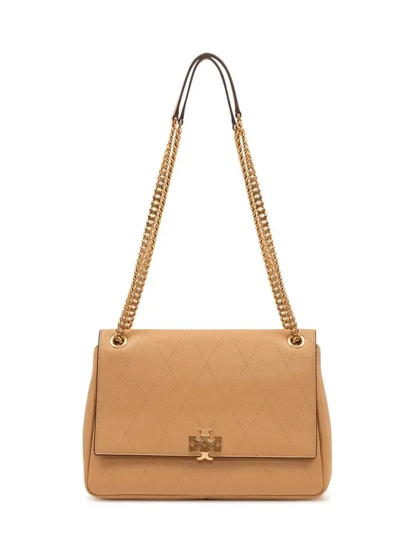Tory Burch Quilted Leather Shoulder Handbag - Pecan