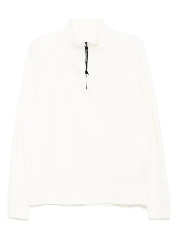 C.P. COMPANY C. P. Company Light Fleece Half-zip Logo Sweatshirt - Black