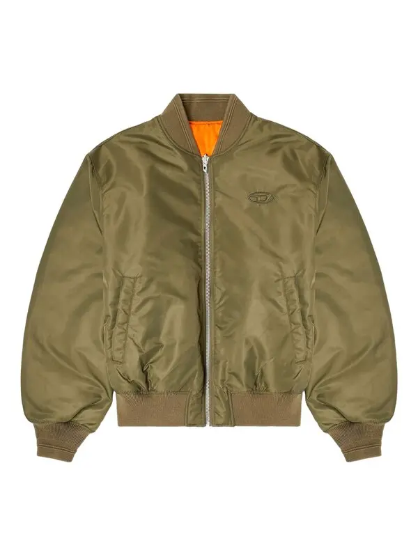 DIESEL® Reversible Nylon Bomber Jacket - Verde