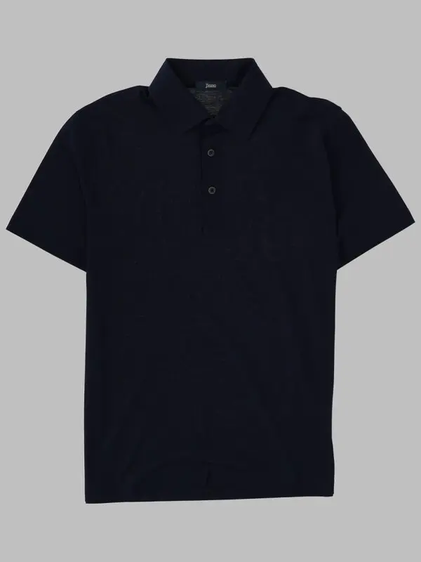 Herno 100% Cotton Polo Shirt Made In Romania - Blue