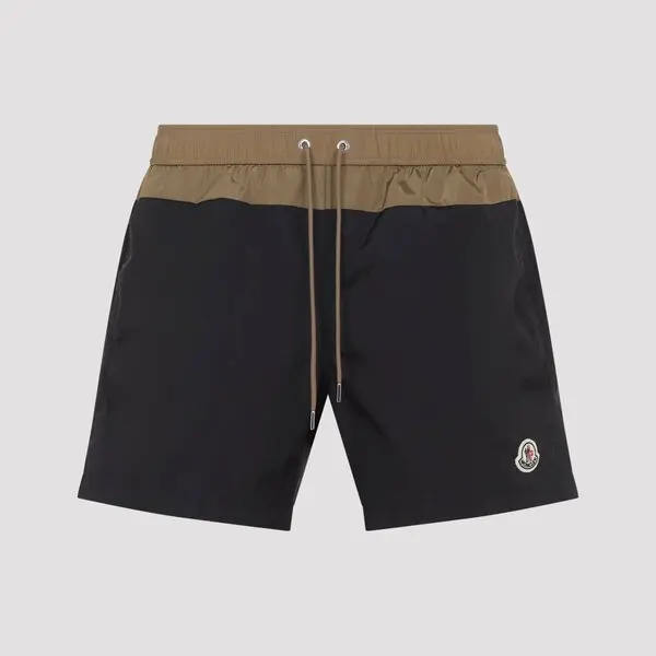 Moncler Logo Patch Swim Shorts - Black