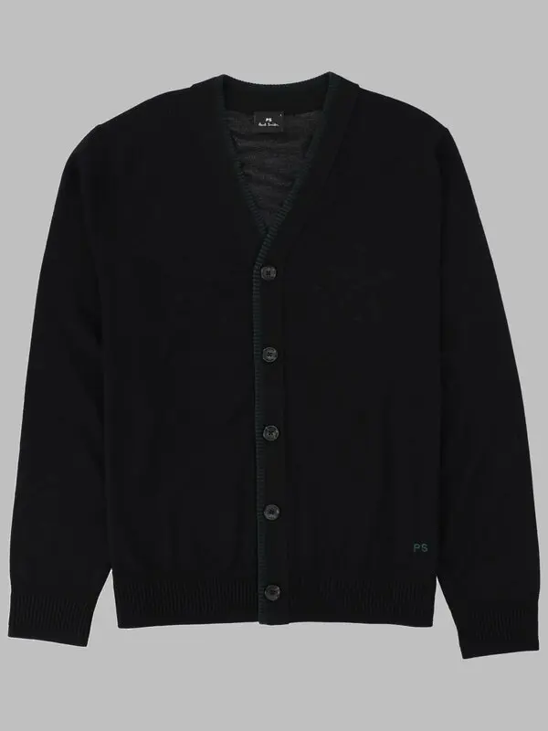 Paul Smith Merino Wool Cardigan - Black