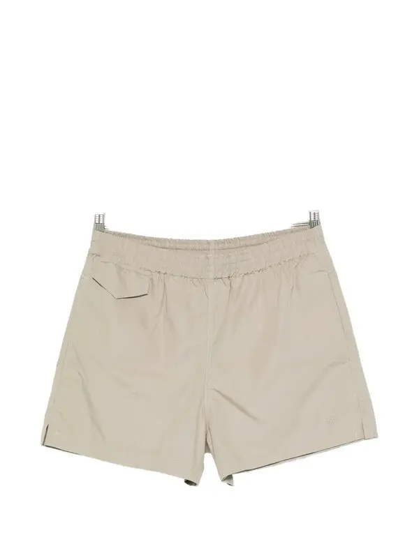A.p.c. Cotton Drawstring Shorts With Embroidered Logo - Verde