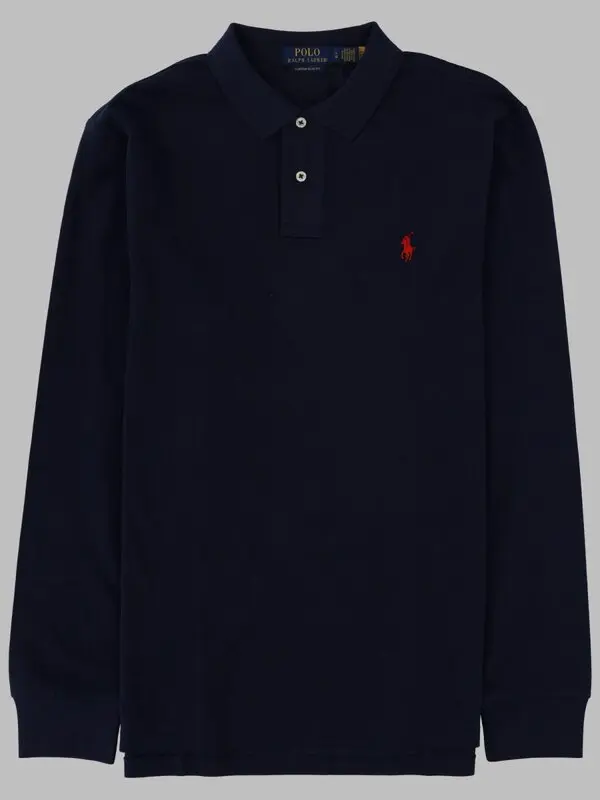 Polo Ralph Lauren Long Sleeve Cotton Polo Shirt - Blue