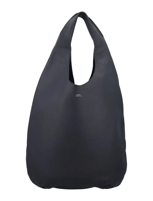 A.p.c. Structured Leather Handbag With Embossed Logo