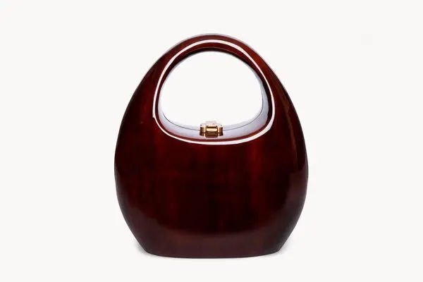 Rocio Viola Sculptural Wooden Handbag - Dark Brown