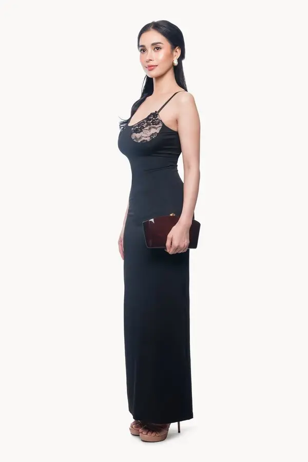 Rocio Twiggy Sculptural Wooden Clutch With Chain Strap - Dark Brown