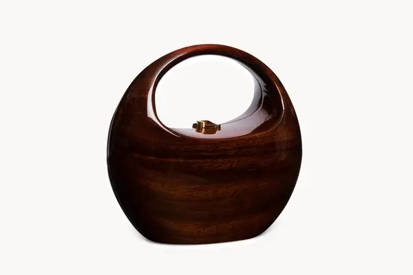 Rocio Coco Sculpted Wooden Handbag - Dark Brown
