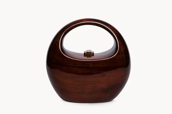 Rocio Coco Sculpted Wooden Handbag - Dark Brown