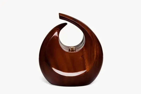 Rocio Cairo Sculptural Wood Handheld Bag - Dark Brown