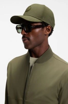 BOSS Cotton Canvas Cap With Monogram Badge