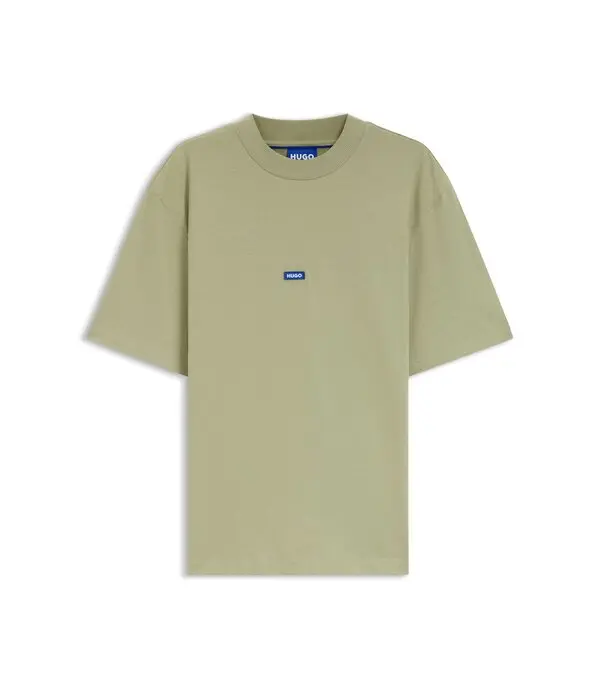 Hugo Cotton-jersey T-shirt With Blue Logo Patch