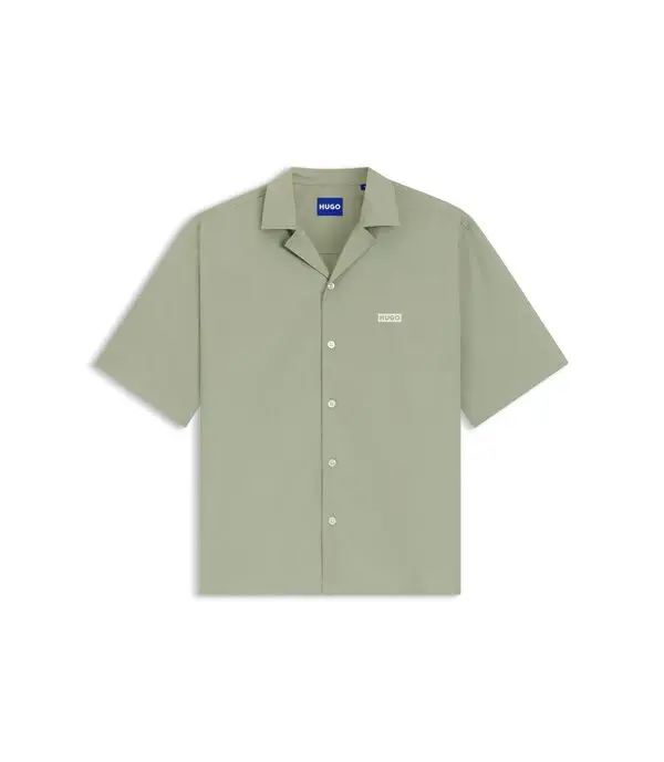 Hugo Relaxed-fit Shirt In Cotton Poplin - Beige