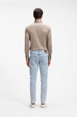 BOSS Slim-fit Jeans In Silk-blend Denim