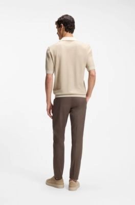 BOSS Johnny-collar Polo Sweater In Cotton And Silk