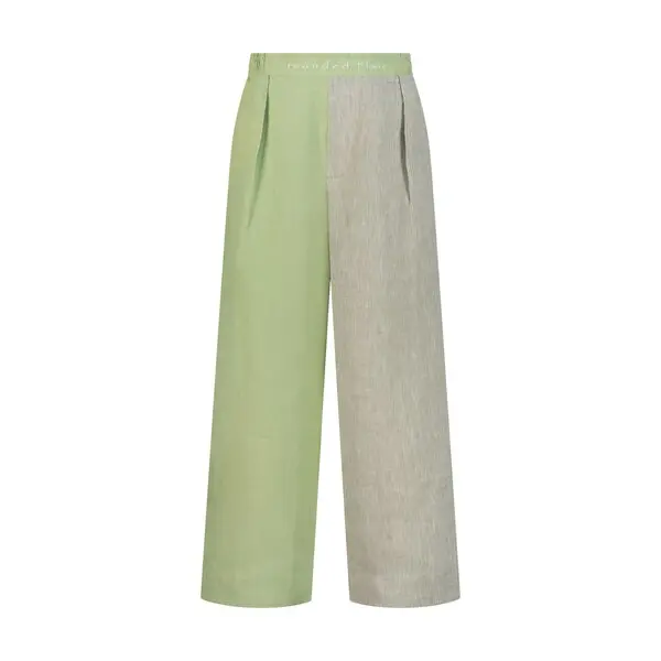 GROUNDED FLAIR Organic Hemp Pleated Wide-leg Trousers