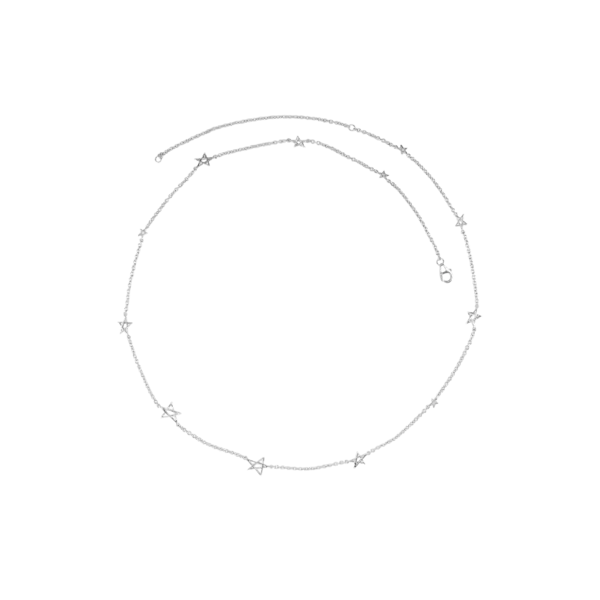 LUCY QUARTERMAINE Station Sol Star Necklace - Silver
