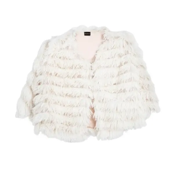 Saachi Faux Fur Tasseled Capelet
