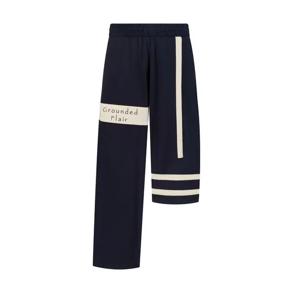 GROUNDED FLAIR Asymmetrical Organic Cotton Wide-leg Trousers