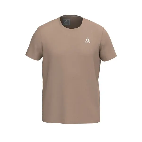 AORA ATHLETICS Ultra-light Eco-friendly Mesh Tee For – Lightweight Breathable Quick-dry Sustainable Athletic Top - Brown