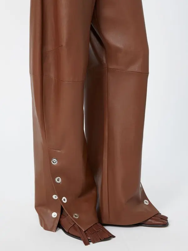 Max Mara Nappa Leather Baggy Trousers
