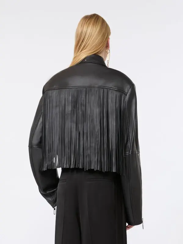 Max Mara Nappa Leather Biker Jacket