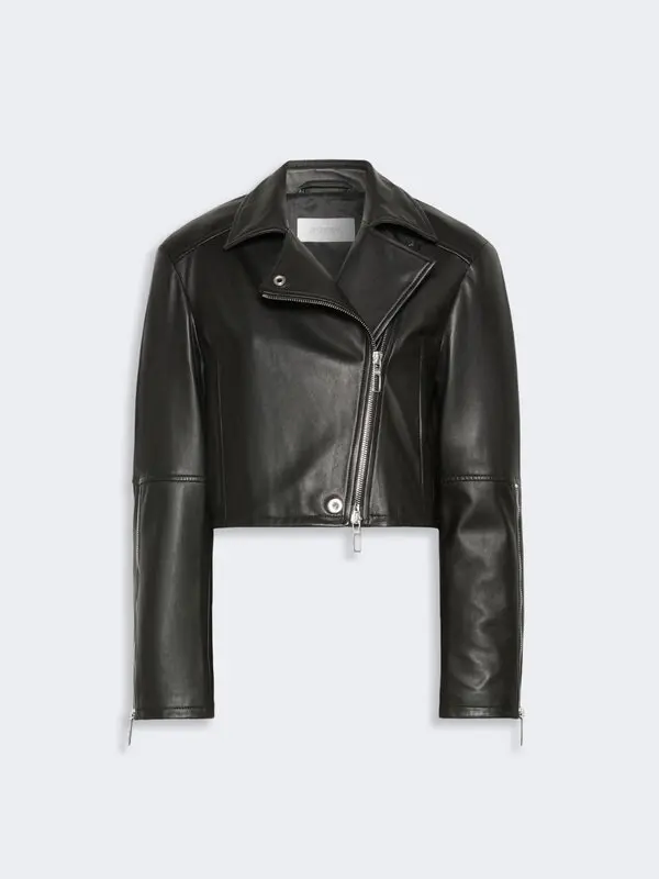 Max Mara Nappa Leather Biker Jacket