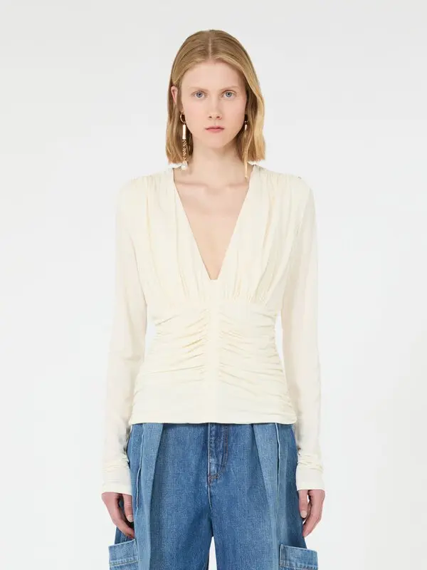 Max Mara Long-sleeved Viscose Jersey Top