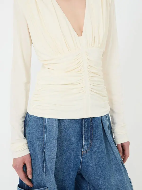 Max Mara Long-sleeved Viscose Jersey Top