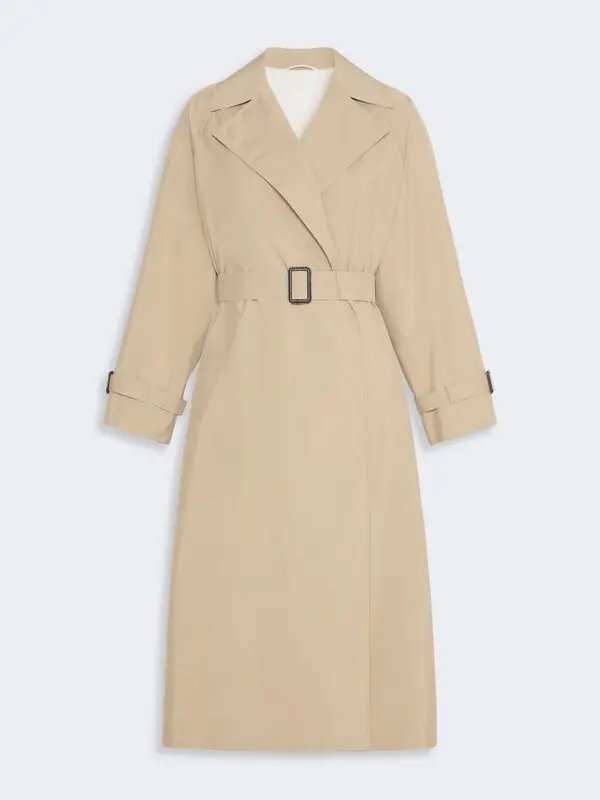 Max Mara Long Water-repellent Technical Canvas Trench Coat