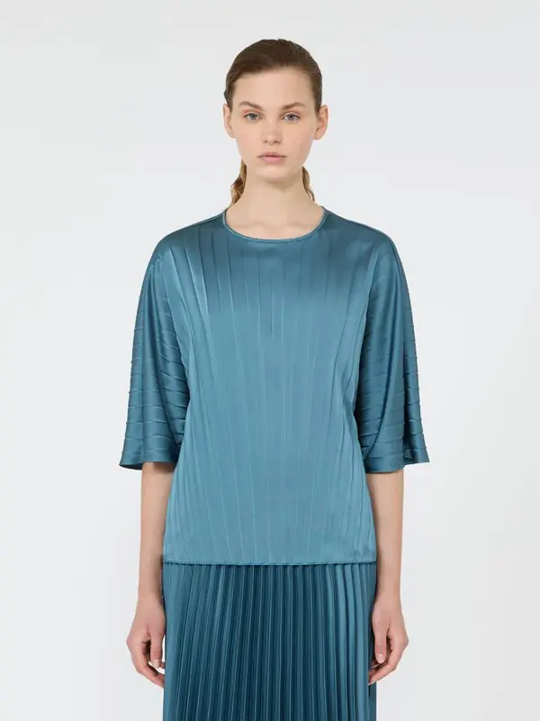 Max Mara Loose Blouse In Pleated Satin