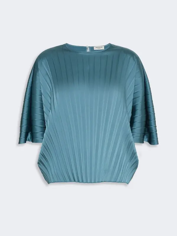 Max Mara Loose Blouse In Pleated Satin