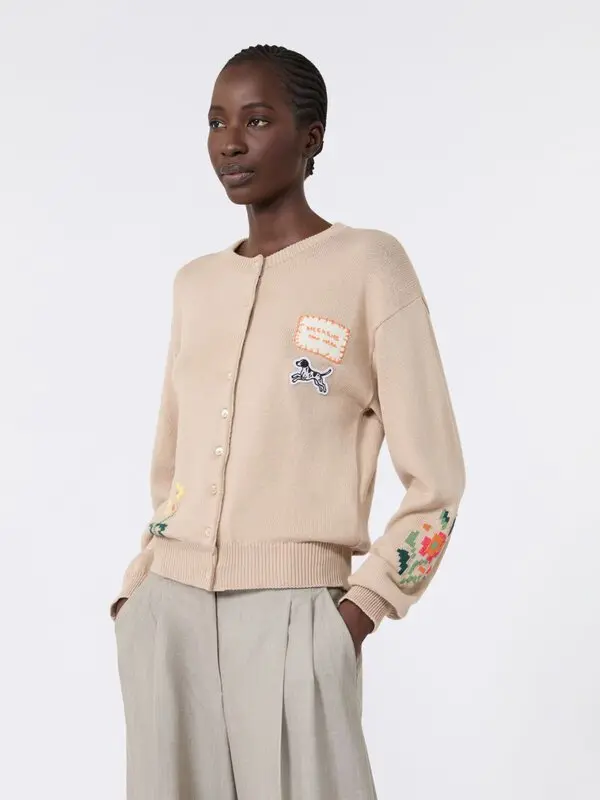 Max Mara Inlay-detail Cotton Yarn Cardigan
