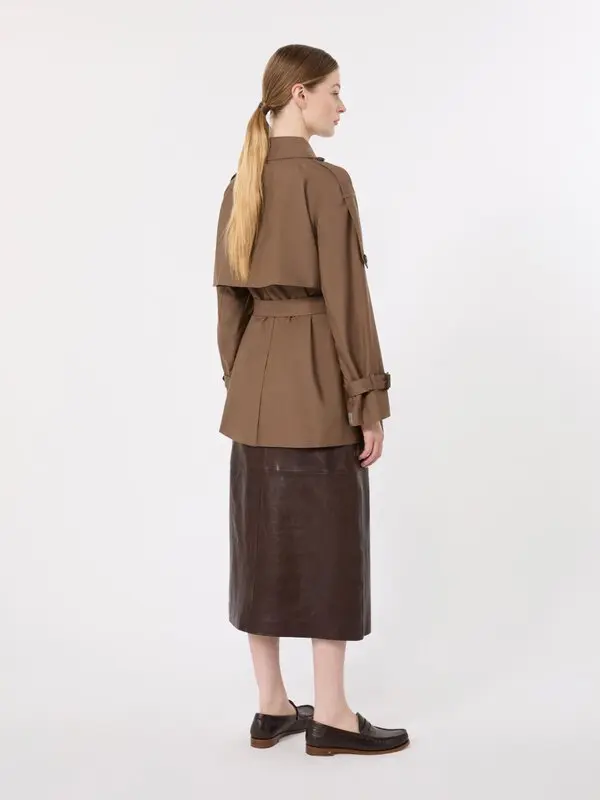 Max Mara Short Trench Coat In Water-repellent Twill