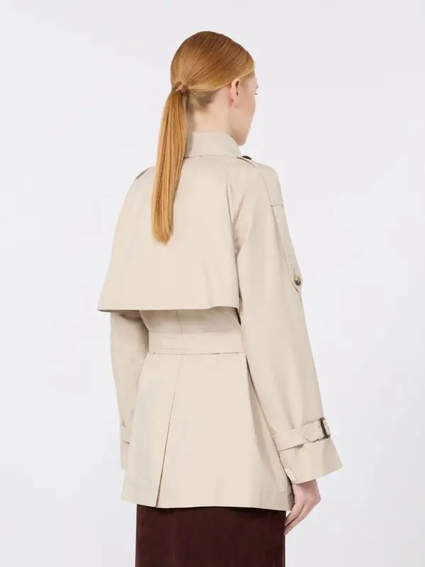 Max Mara Short Trench Coat In Water-repellent Twill