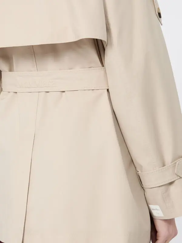 Max Mara Short Trench Coat In Water-repellent Twill