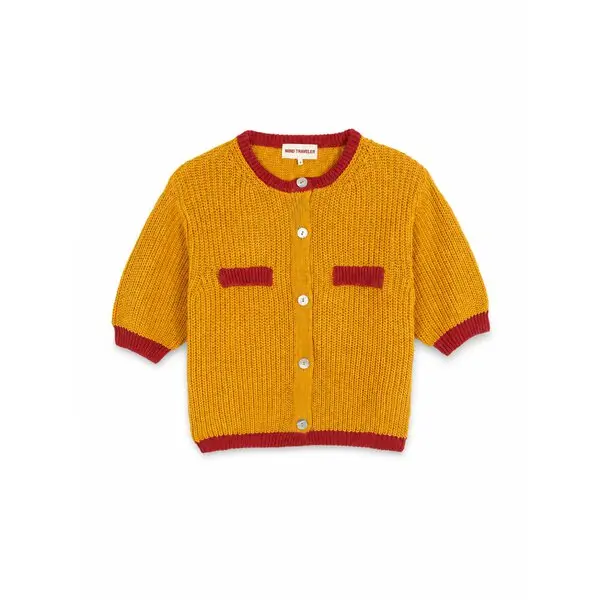 Mind Traveler Color-block Cardigan With Contrasting Trims