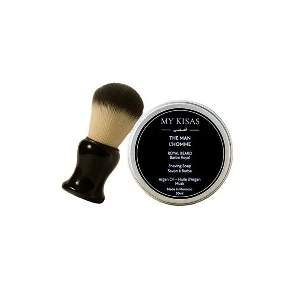 MY KISAS Royal Beard Shaving Soap With Argan Oil Scented With Musk - Brown