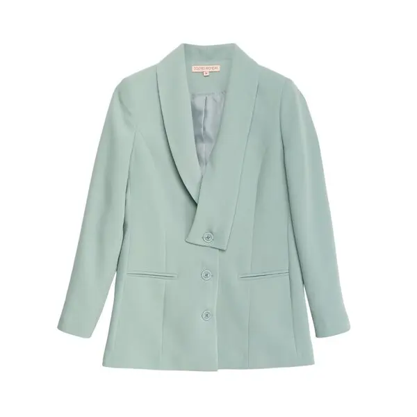 DOLORES PROMESAS Oversize Crossed Blazer - Green