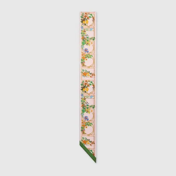 Gucci Printed Gg Silk Twill Jacquard Ribbon - Pink