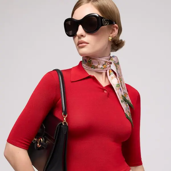 Gucci Printed Gg Silk Twill Jacquard Ribbon