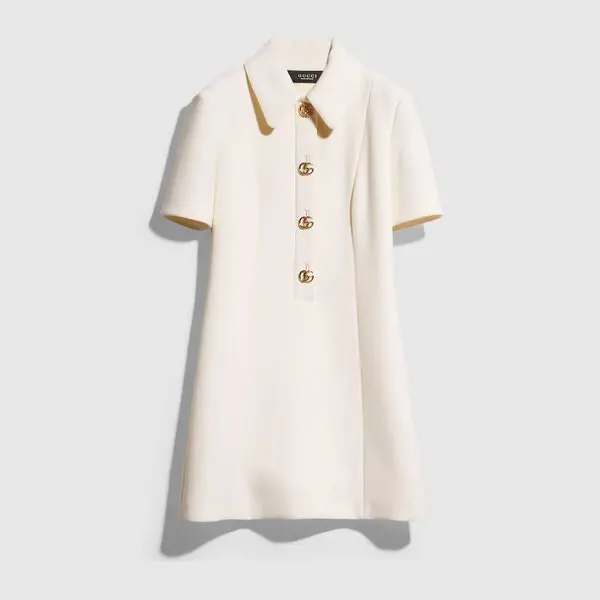 Gucci Crêpe Wool Dress With Double G Button