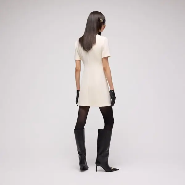 Gucci Crêpe Wool Dress With Double G Button