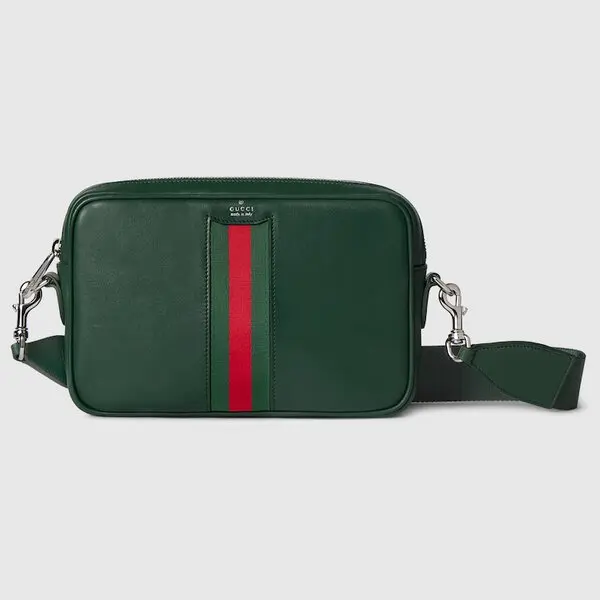 Gucci Web Trademark Small Crossbody Bag Leather - Green